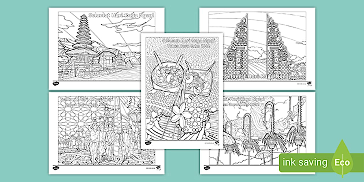 Nyepi: Day of Silence Indonesian Mindfulness Colouring