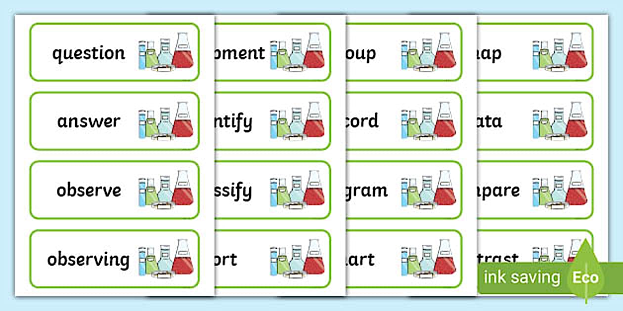 KS1 Working Scientifically Scientific Vocabulary Cards - science