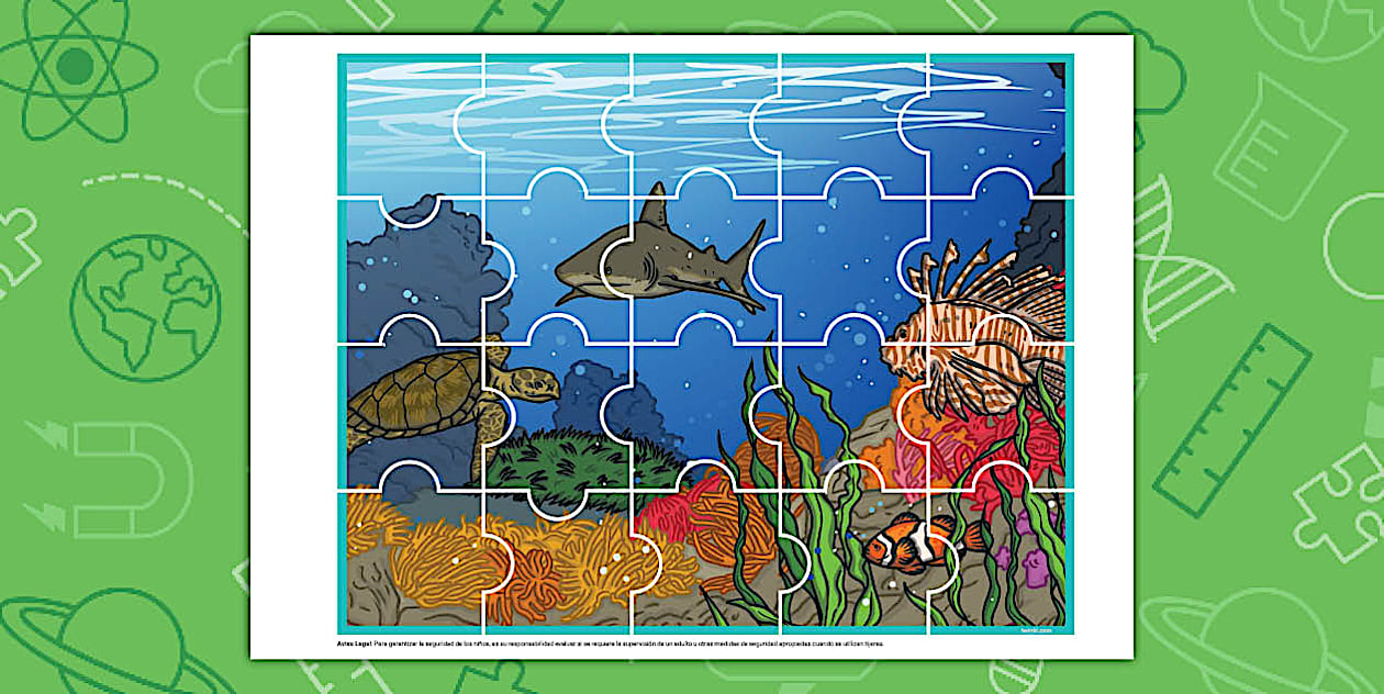 Guía de Trabajo: Puzzle - Bajo el Mar - Twinkl