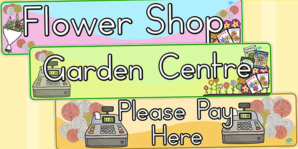 Garden Centre Display Banners (teacher made) - Twinkl