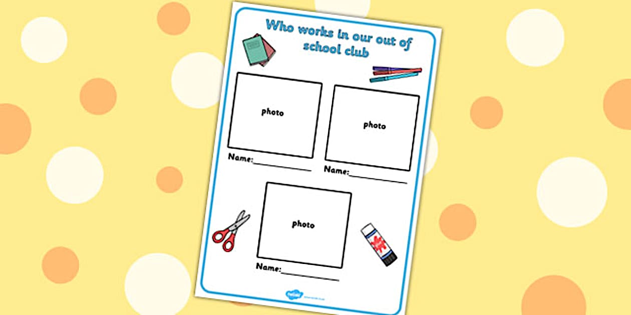 👉 Editable Who Works in Our Out Of School Club Sign