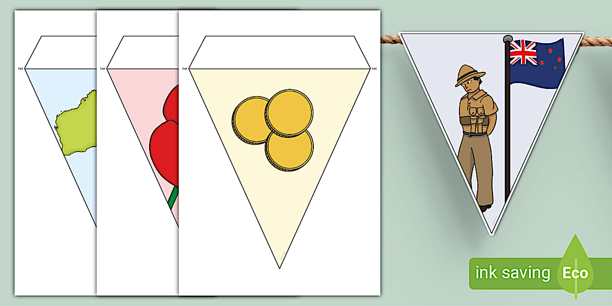 Anzac Day Bunting - Australia - Topics (teacher made)
