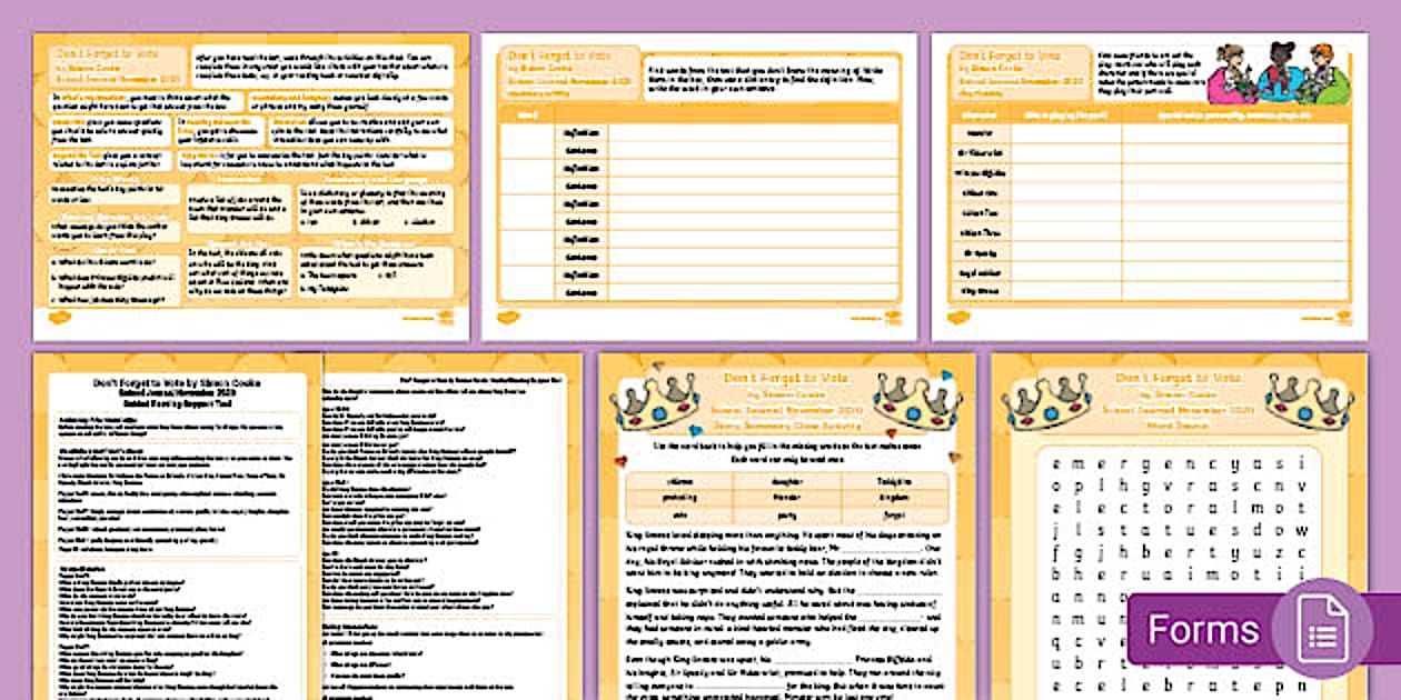 Level 2 November 2020 School Journal: Don't Forget to Vote (Play