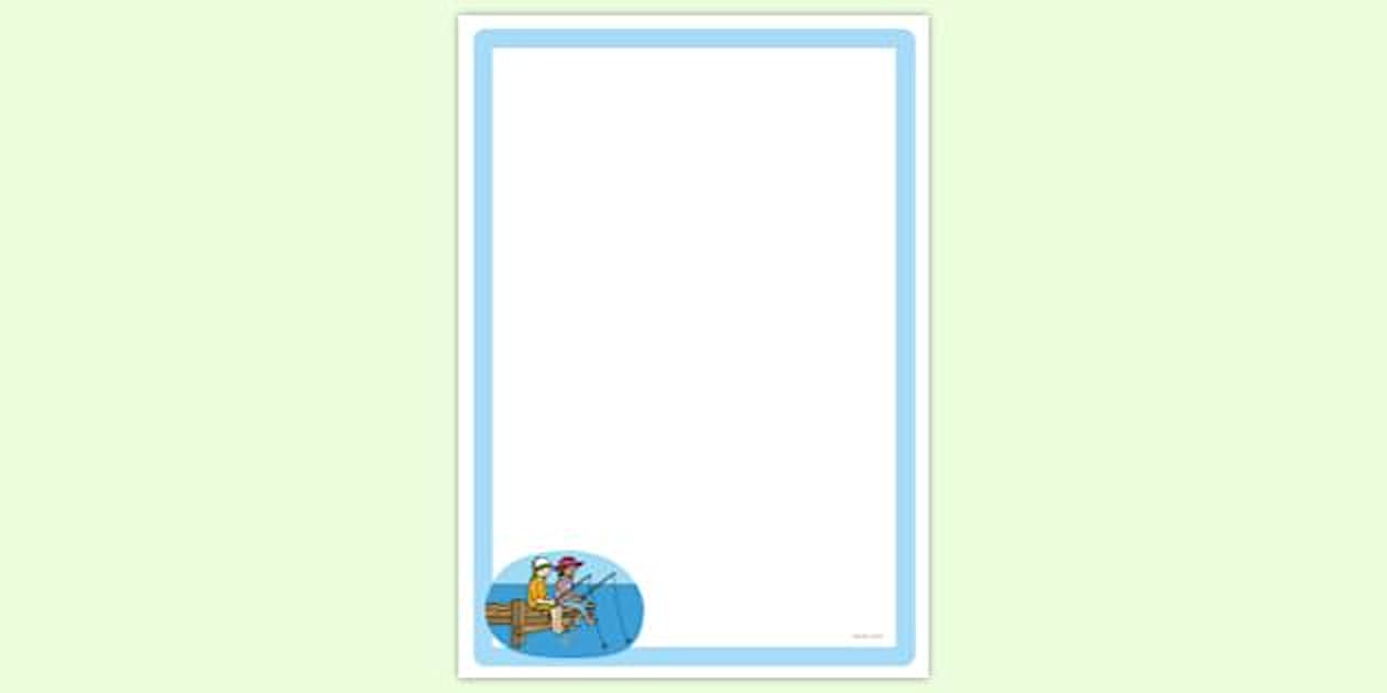 Simple Blank Page Border of Fishing | Page Borders - Twinkl