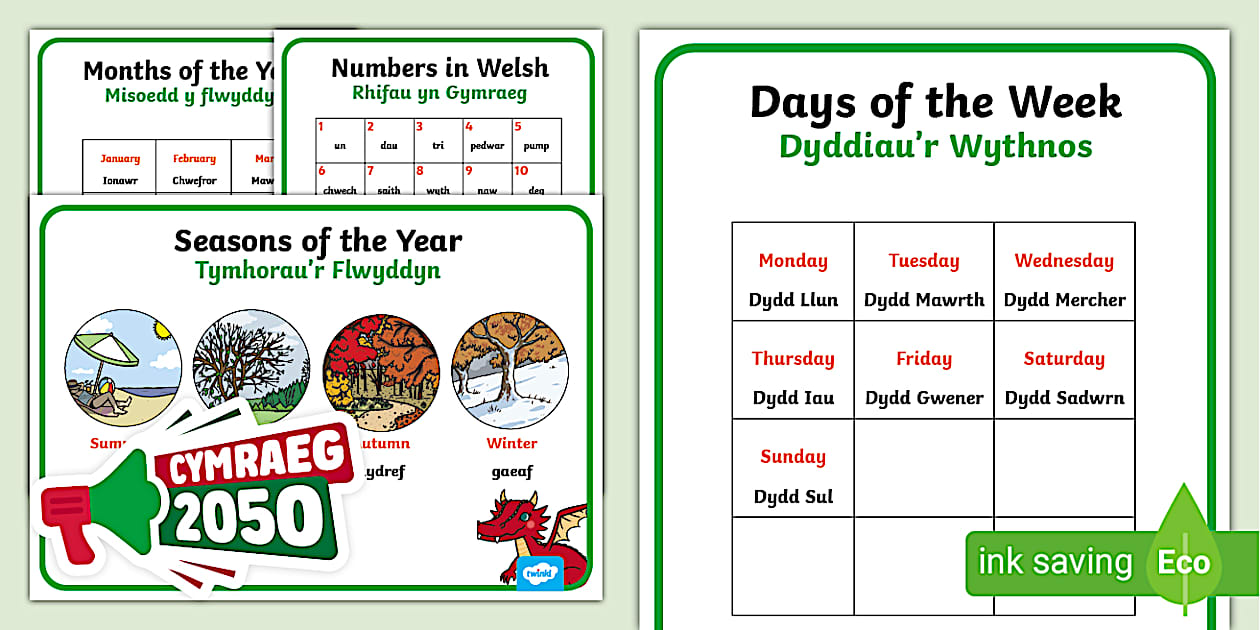 Lovely Welsh Posters Display Pack (Teacher-made) - Twinkl