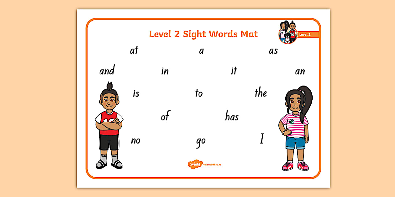 Level 2 Sight Words Mat