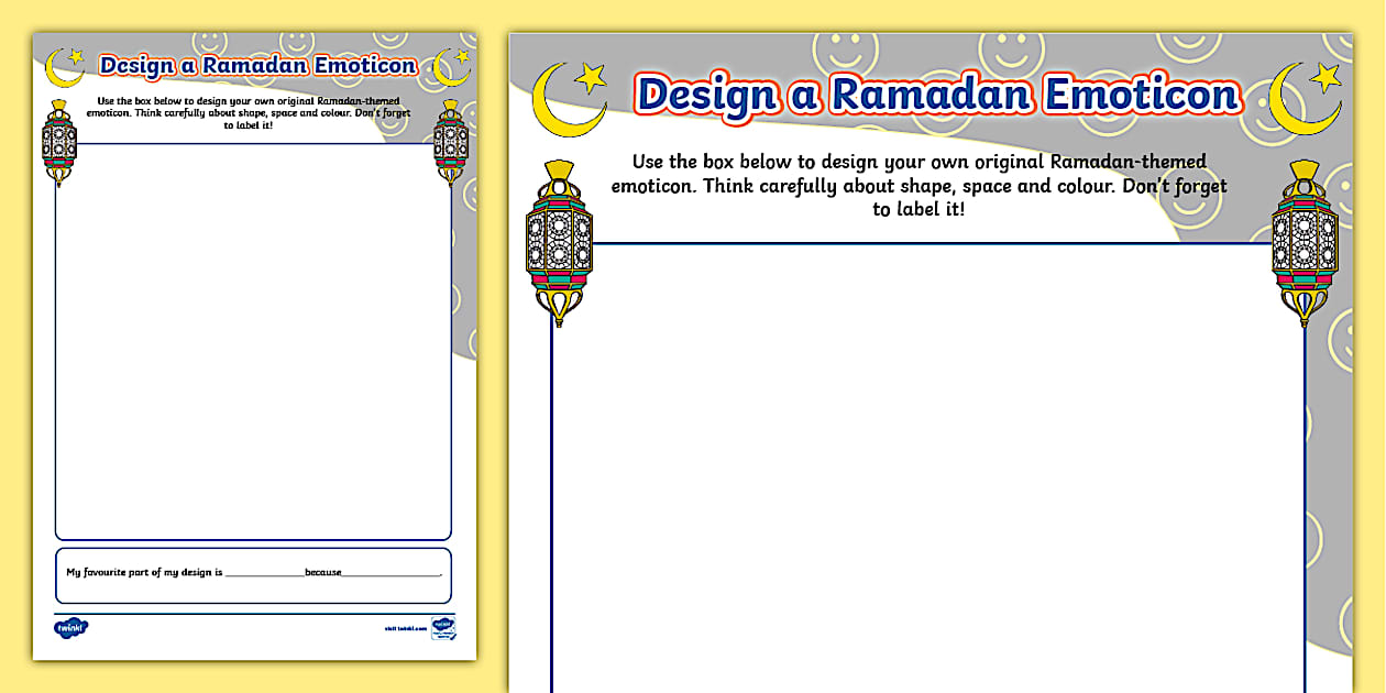 Design Your Own Ramadan Emoticon Activity