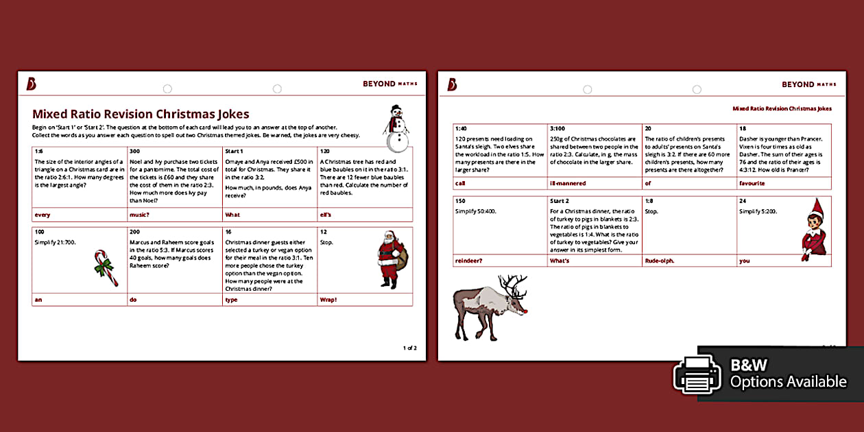 👉 Mixed Christmas Revision: Ratio Jokes | GCSE Maths | Beyond