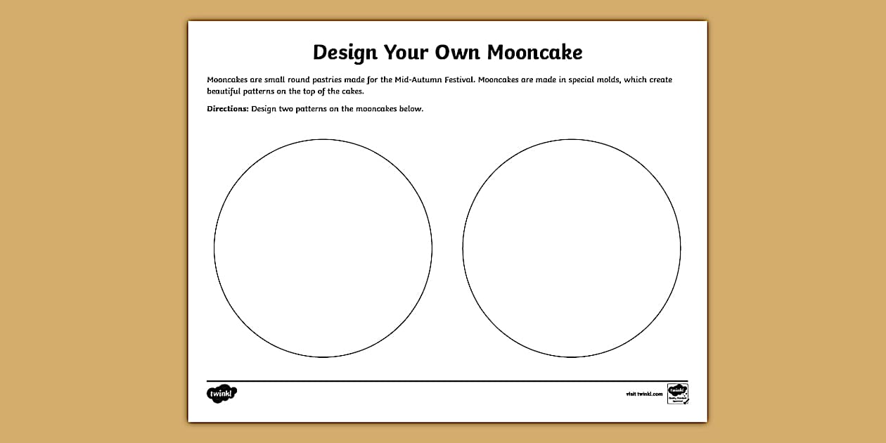 Mid-Autumn Festival: Design a Mooncake Worksheet - Twinkl