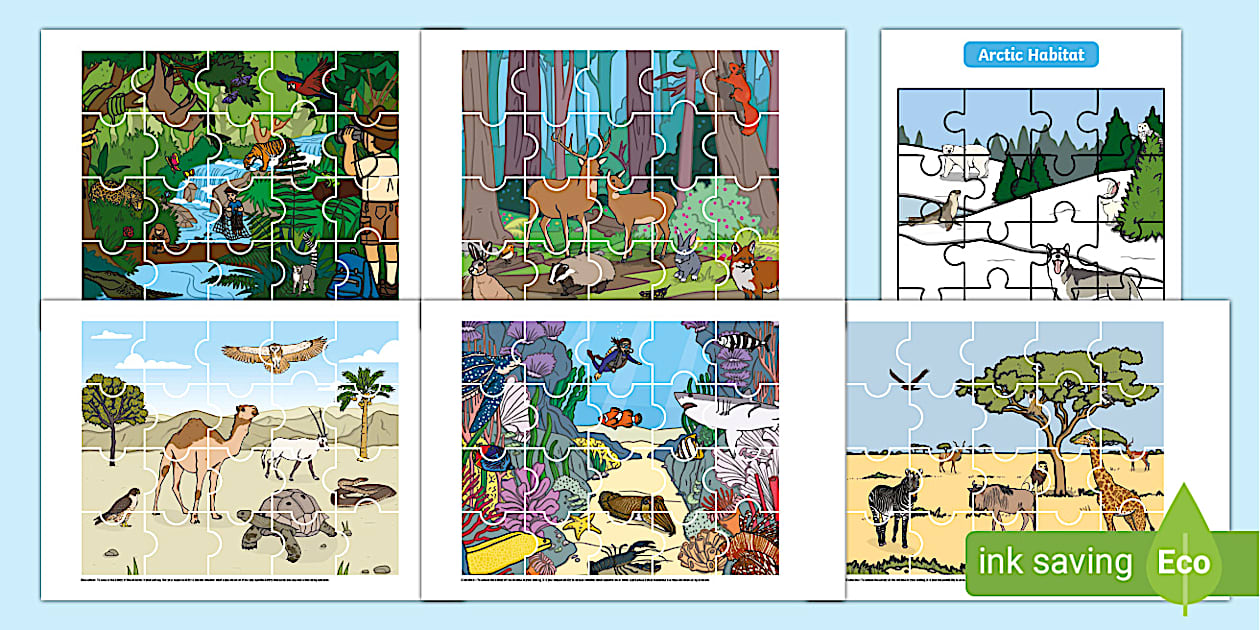 Habitat Jigsaws Pack, Habitats Jigsaws (teacher made)