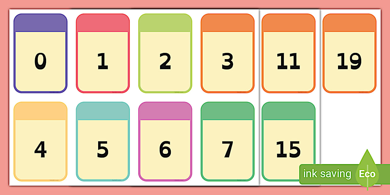 Number Flashcards Dyslexia 0-20 - Twinkl