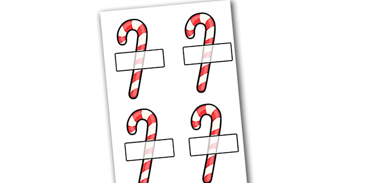 Christmas Editable Self-Registration Candy Canes - Twinkl