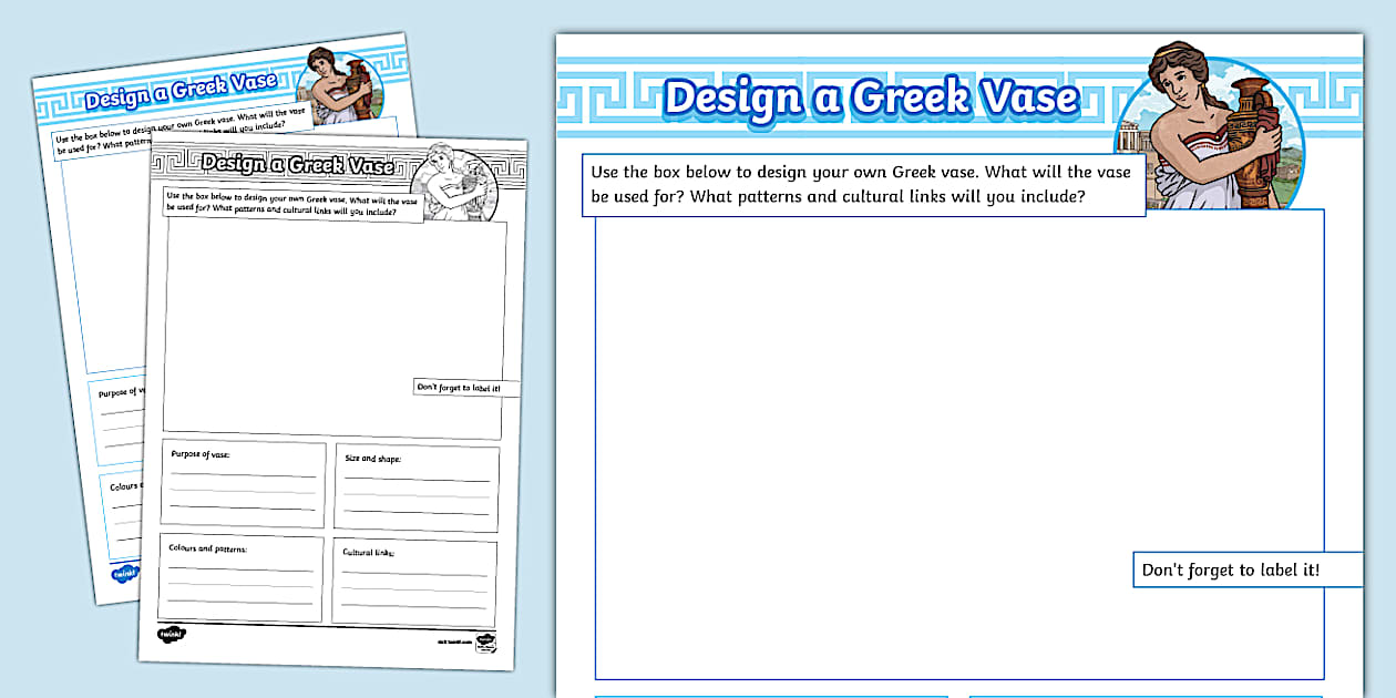 Design a Greek Vase Worksheet (Teacher-Made) - Twinkl