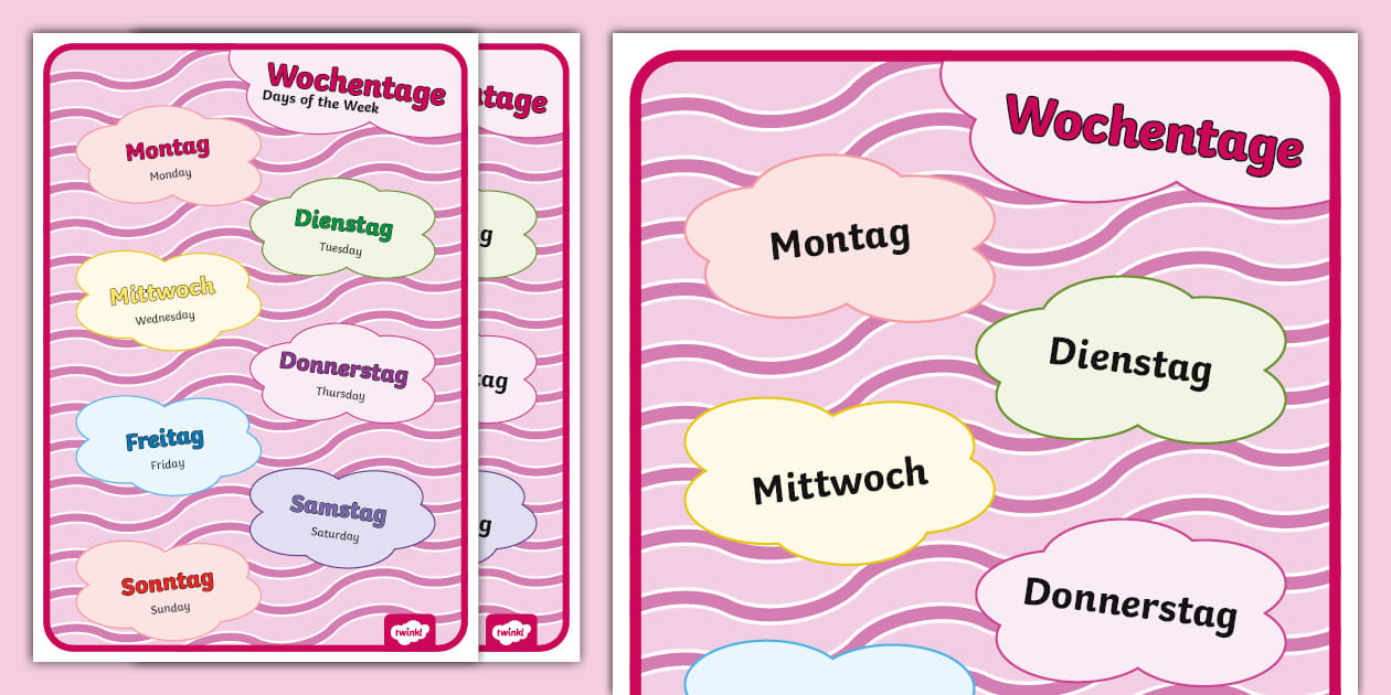 Days of the Week - German Display Poster (teacher made)