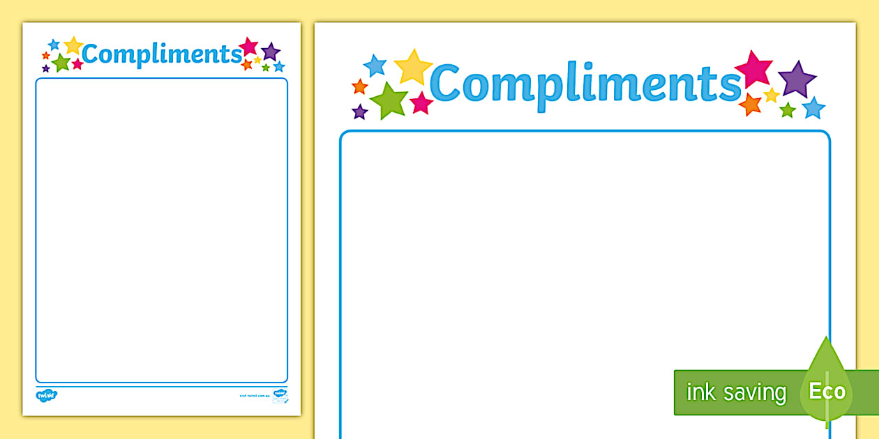 Compliments Sheet (teacher made) - Twinkl
