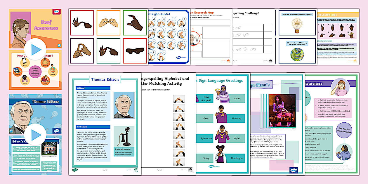 Deaf Awareness Home Learning Resource Pack (teacher made)