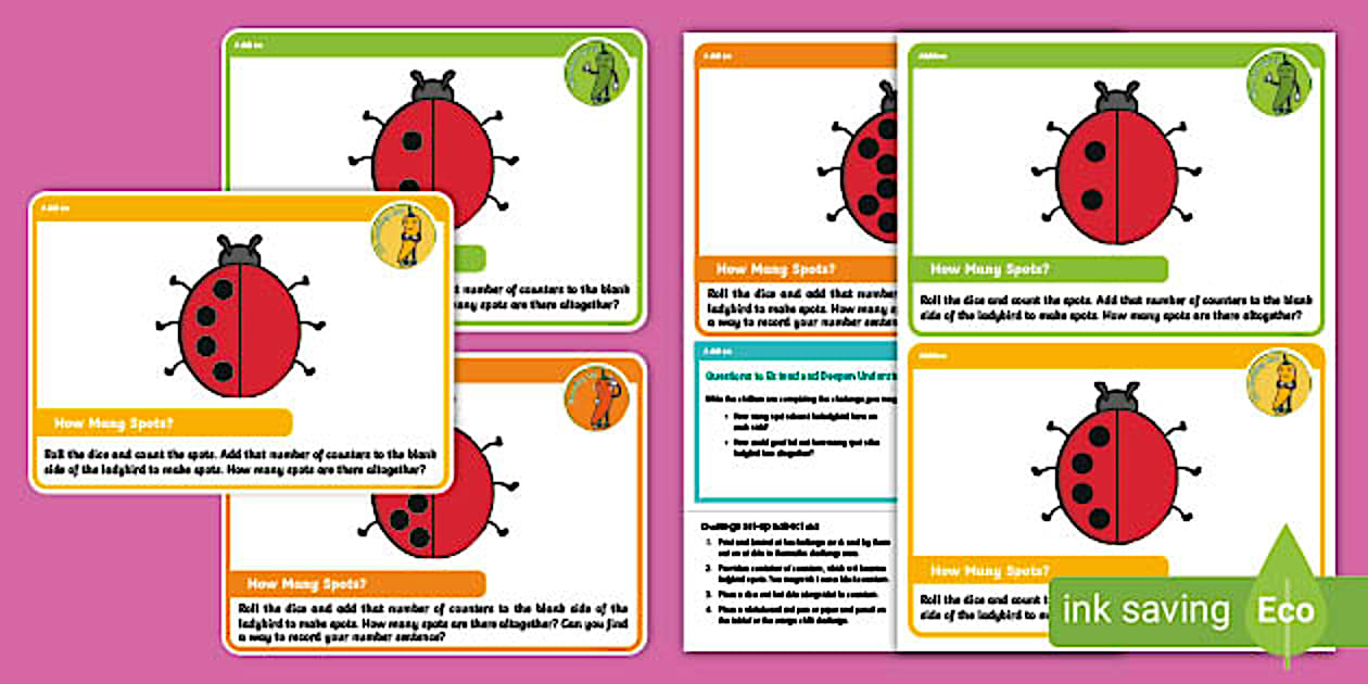 EYFS Maths Addition Chilli Challenges: Ladybird Spots