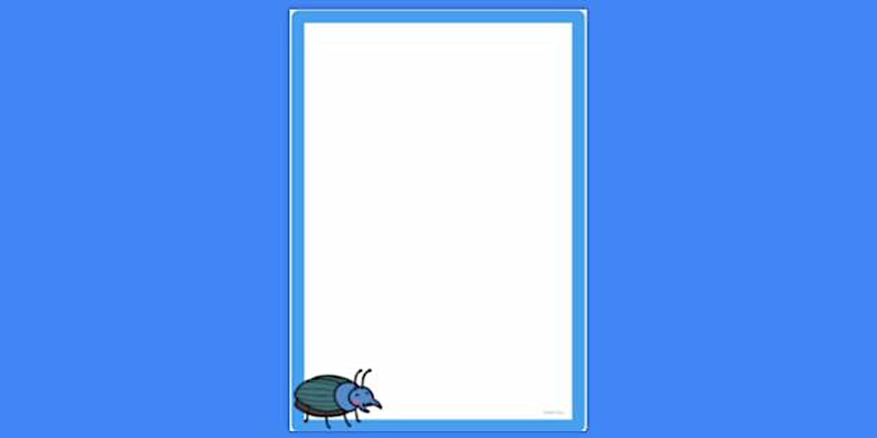 Cute Beetle Minibeasts Page Border | Page Borders | Twinkl