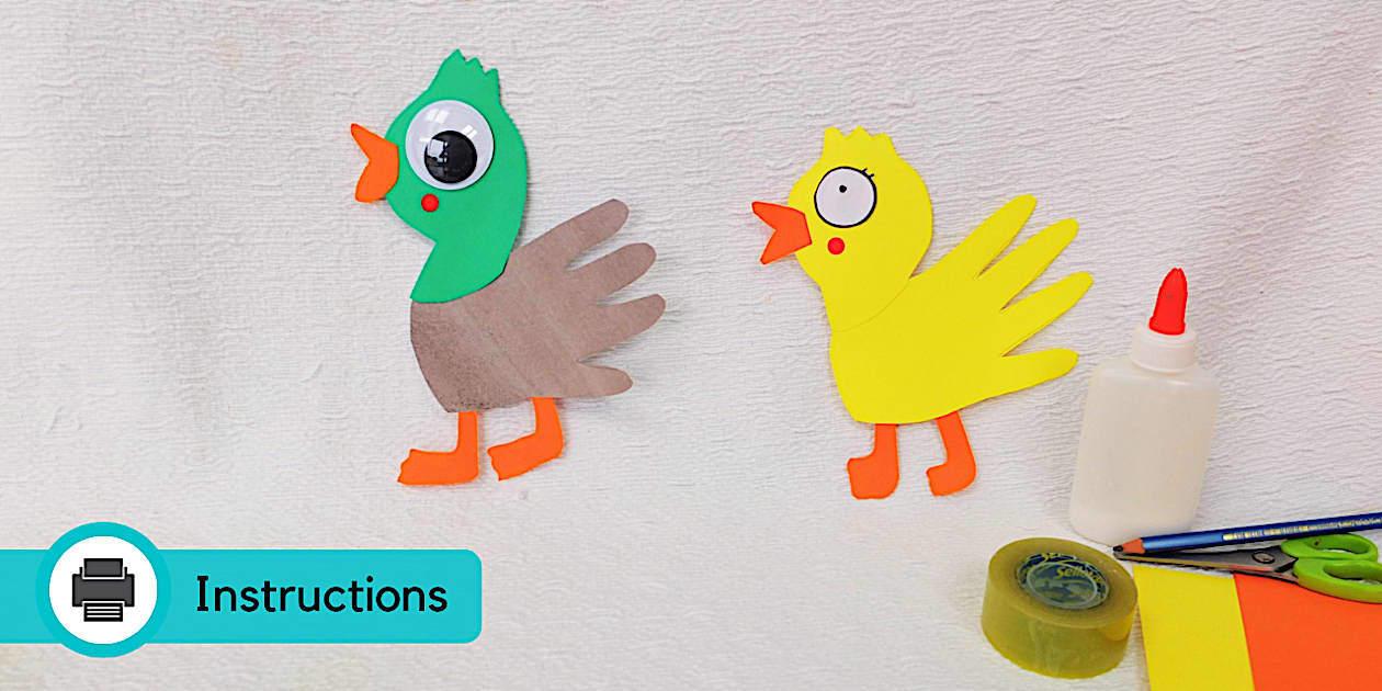 Simple Handprint Duck | Duck Craft Ideas (teacher made)