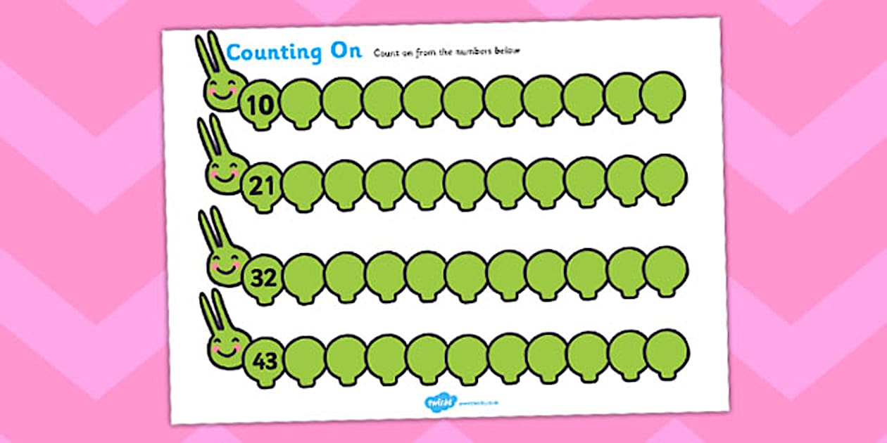 Counting On Worksheets Caterpillar (teacher made) - Twinkl