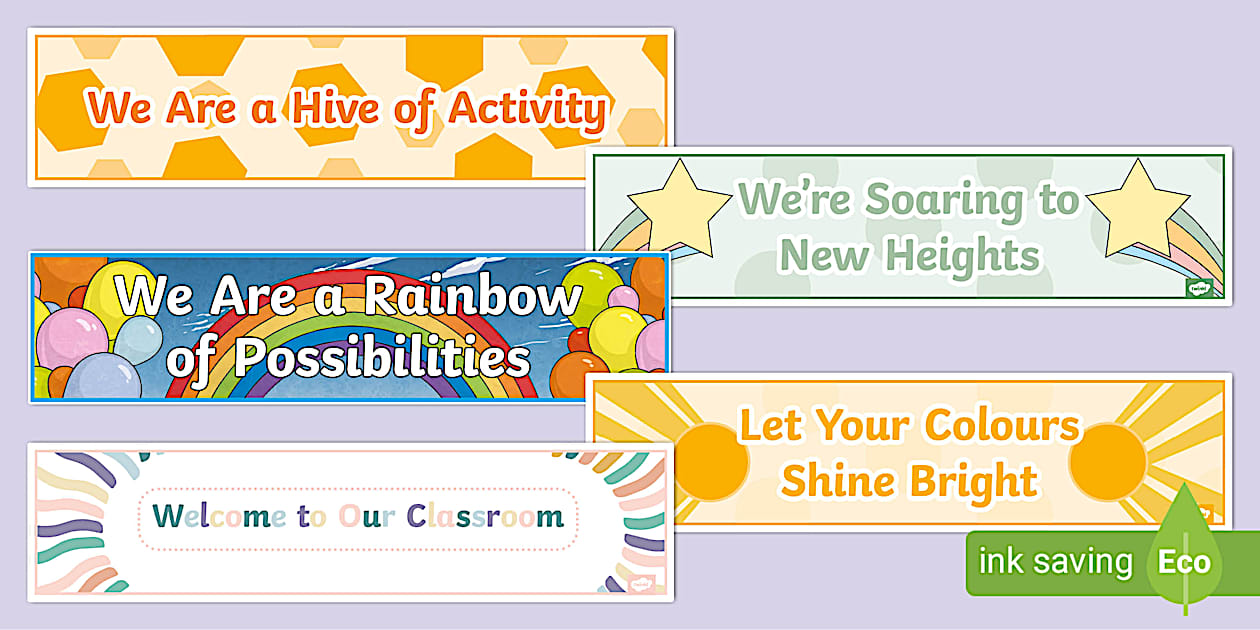 Editable Classroom Display Banners Pack (teacher made)