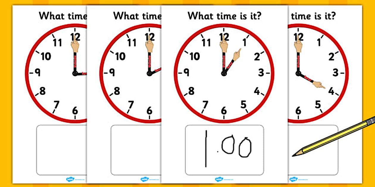 Analogue Clocks Hourly Matching With Hands - Twinkl