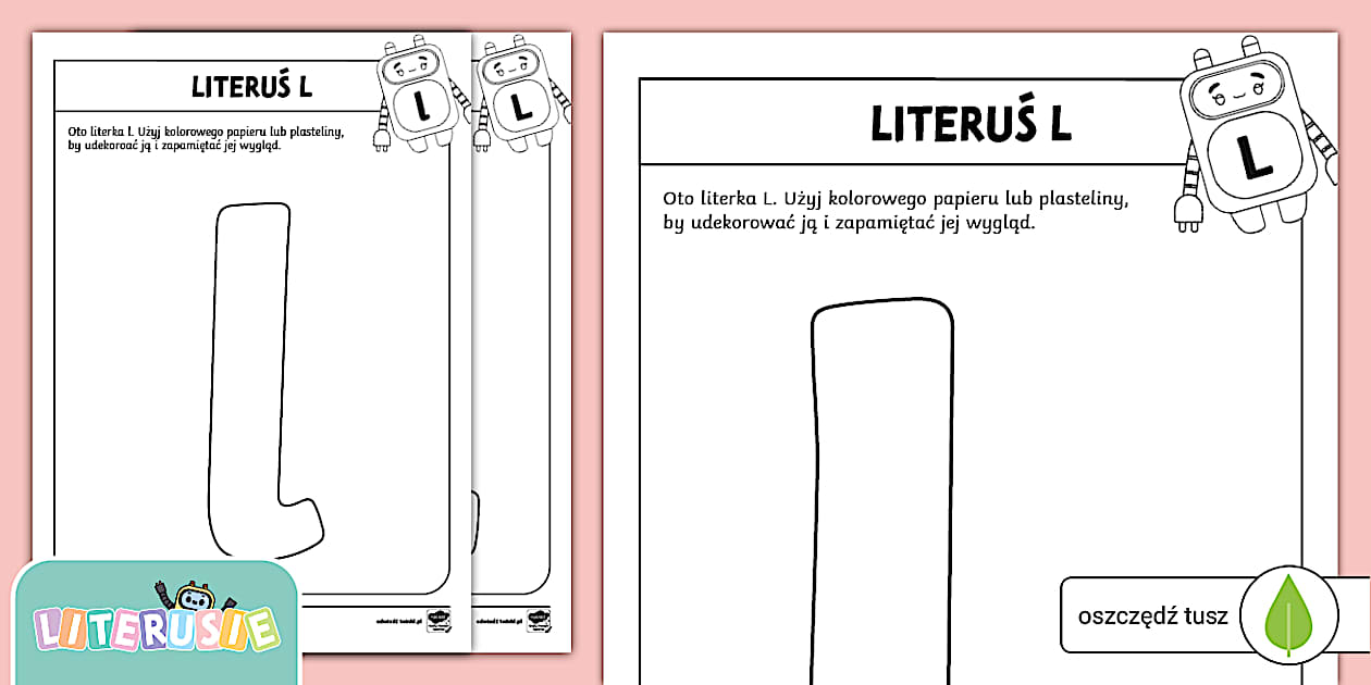 Literusie | Dekorowanie literki L | Poznajemy kształt literki l
