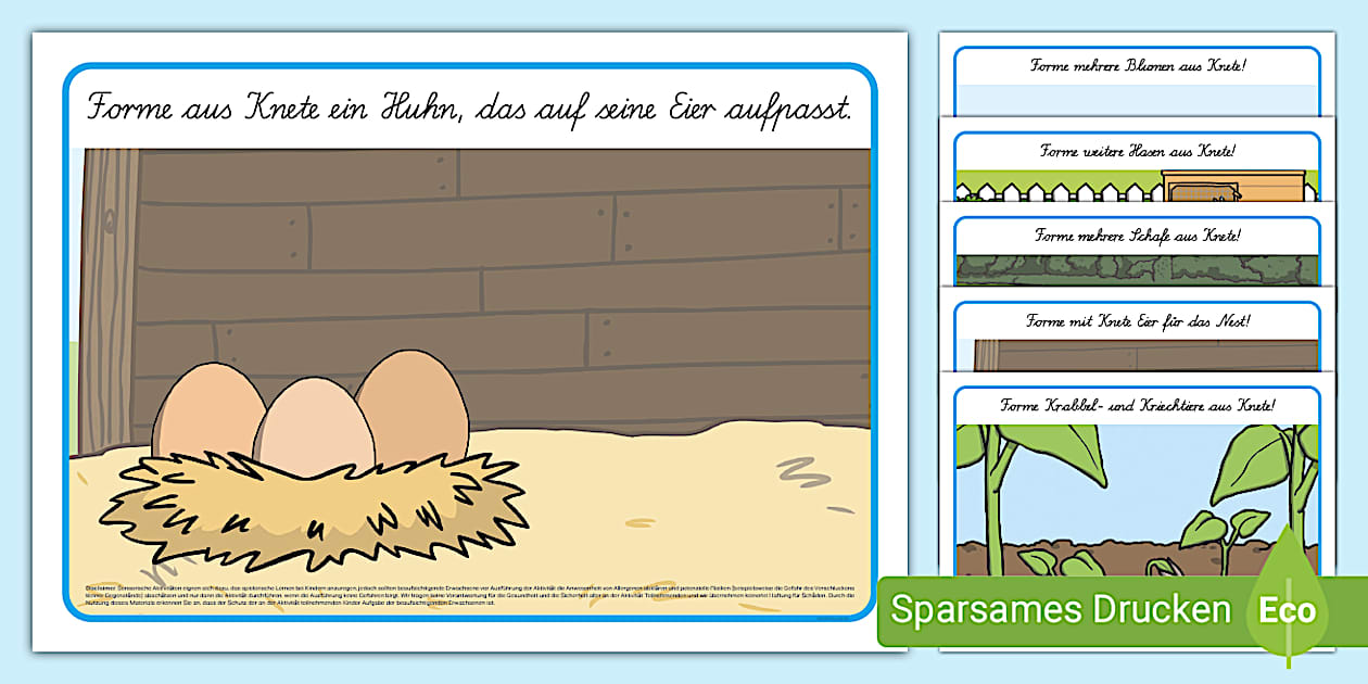 Spring Modelling Dough Mats German (teacher made) - Twinkl
