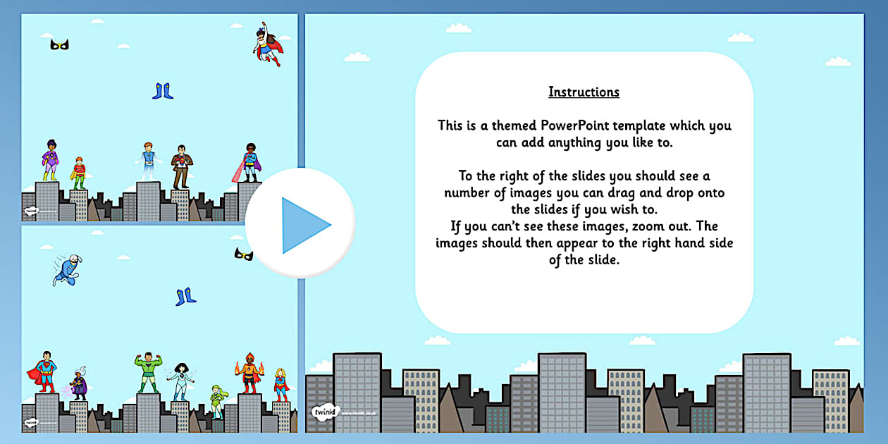 Superhero-Themed Editable Templates For Slides - F-2