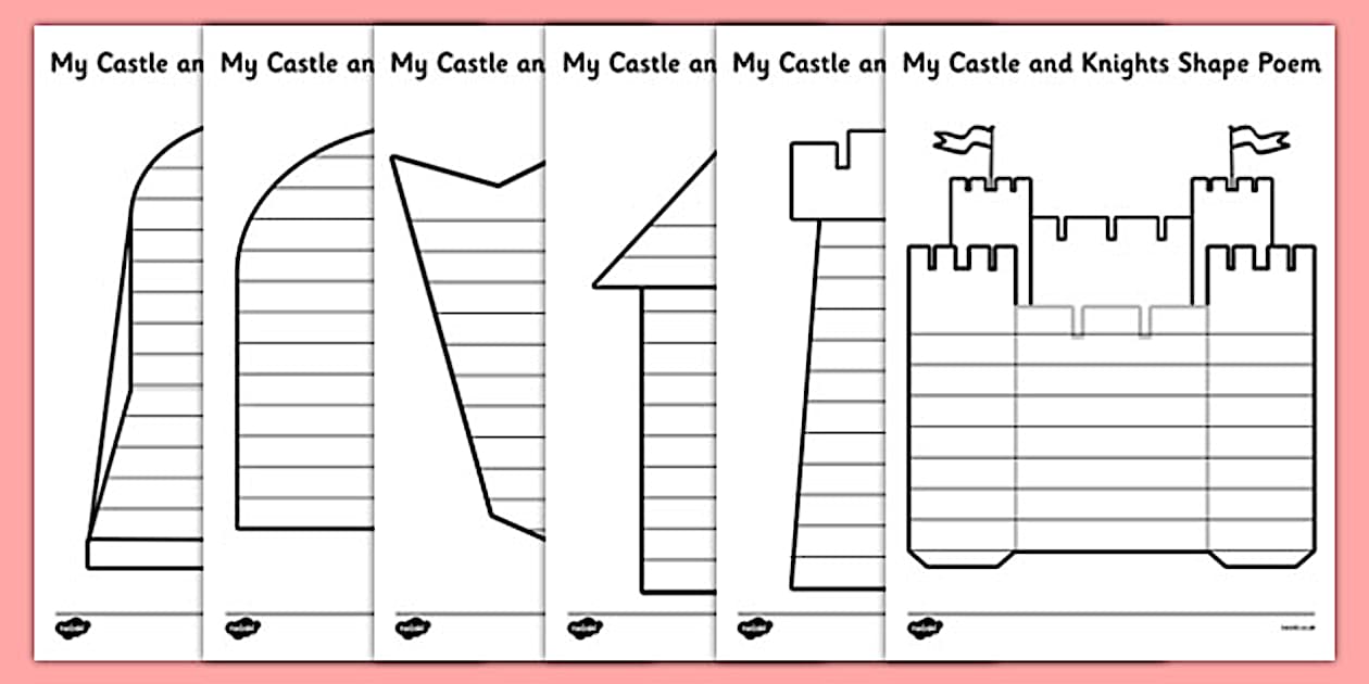 Editable Castles and Knights Shape Poetry (teacher made)