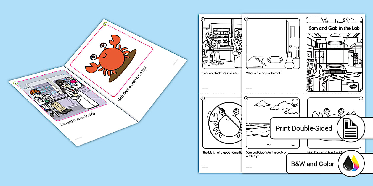 Sam and Gab in the Lab! -ab Word Family Emergent Reader