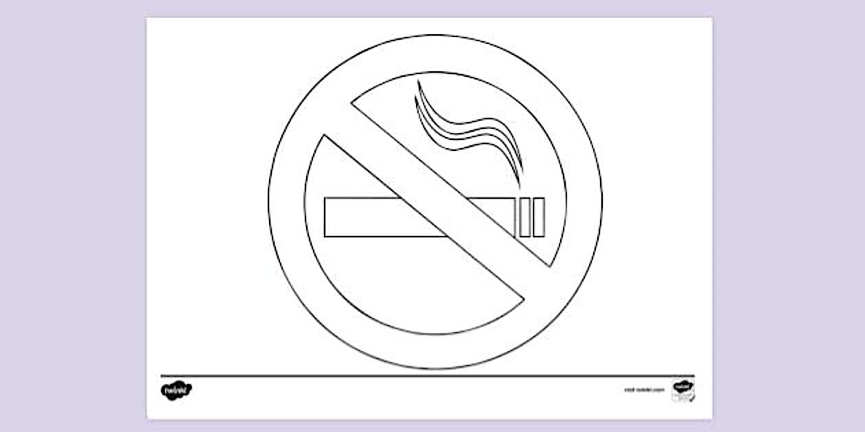 No Smoking Sign Colouring | Colouring Sheets - Twinkl