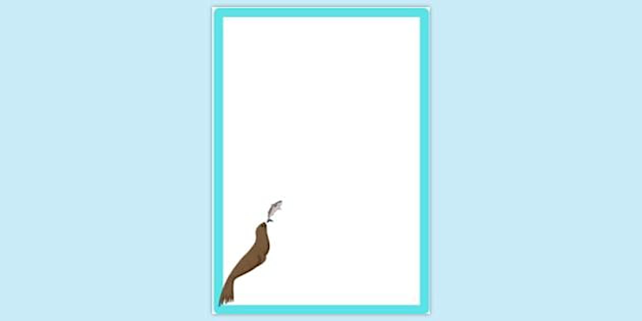 Seal Hunting Fish Page Border | Page Borders | Twinkl