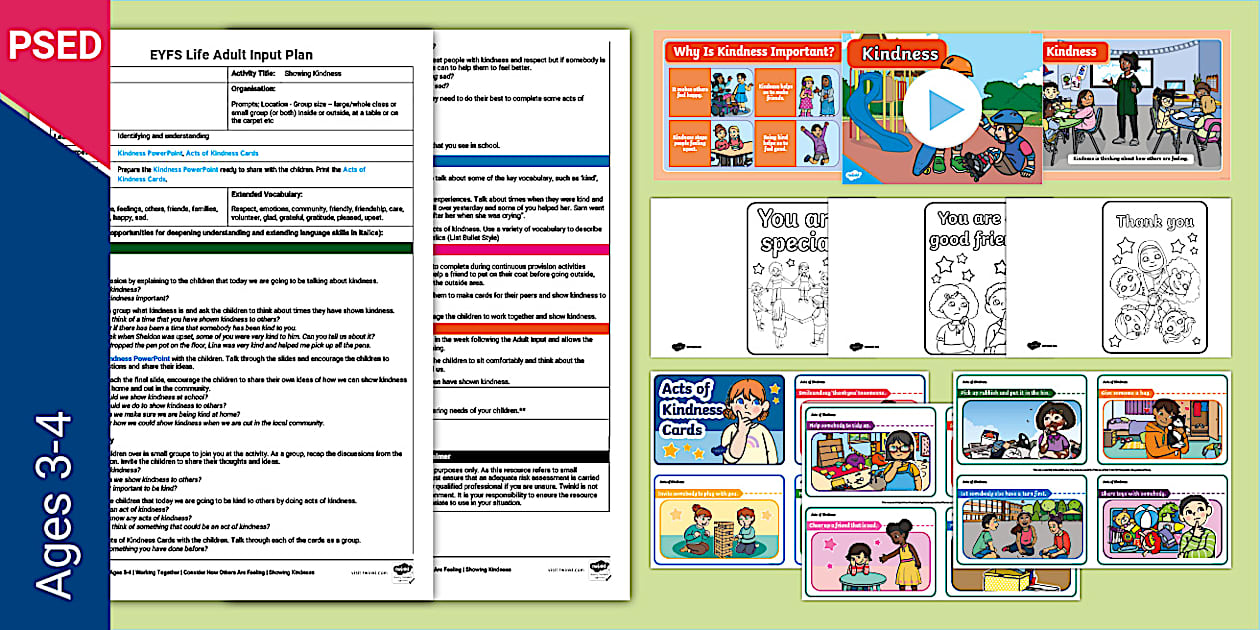 PSED Showing Kindness Adult Input Plan and Resource Pack