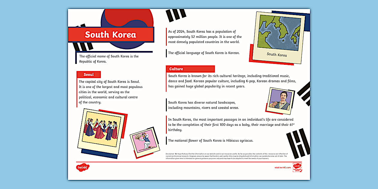 South Korea - Interesting Facts Poster (Teacher-Made)