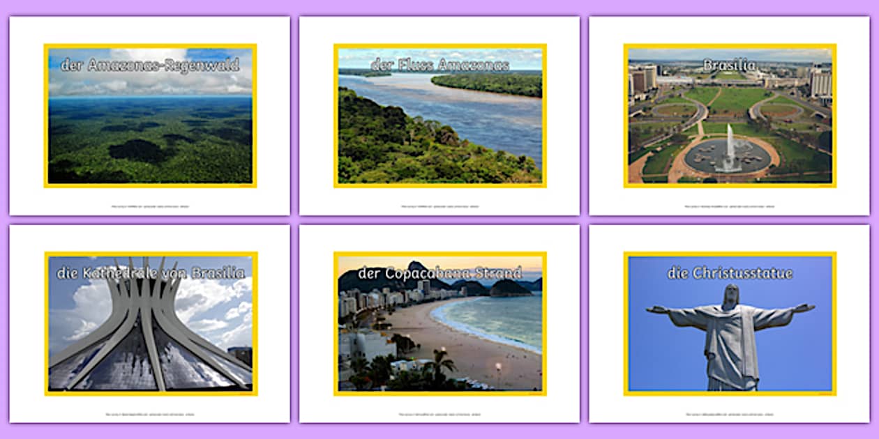 Cursive Brazil Display Photos German (teacher made) - Twinkl