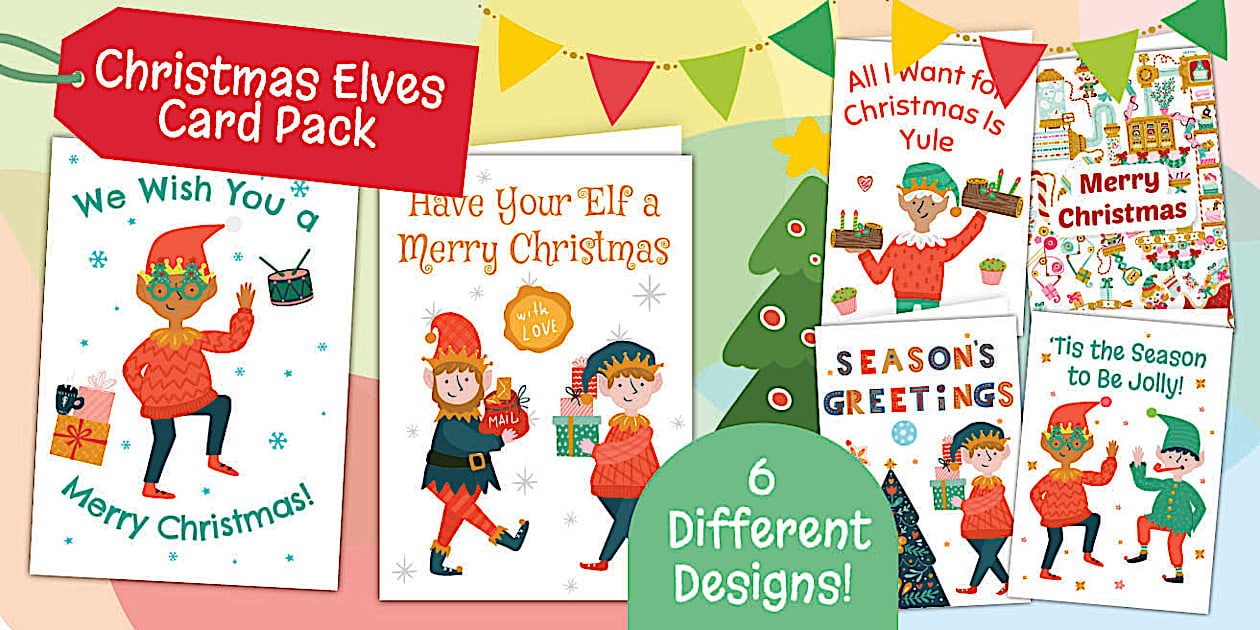 Christmas Elves Card Pack | Twinkl Party