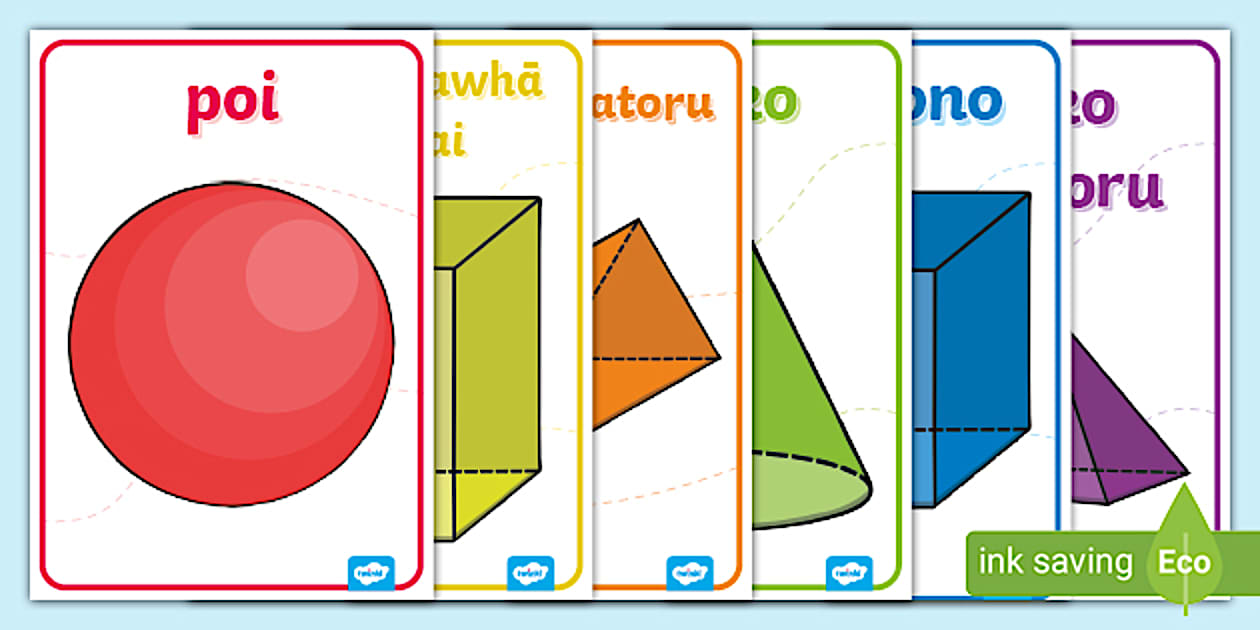 3D Shape Posters (Te Reo Māori) - Twinkl
