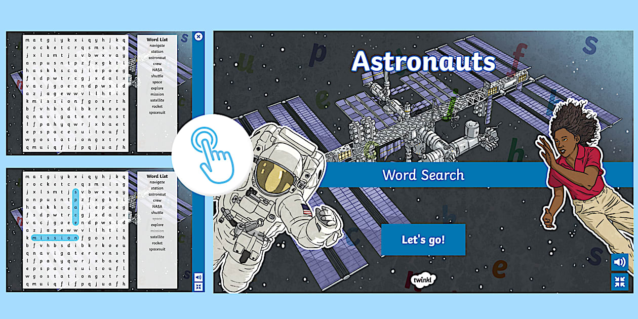 Astronauts Interactive Word Search (Teacher-Made) - Twinkl