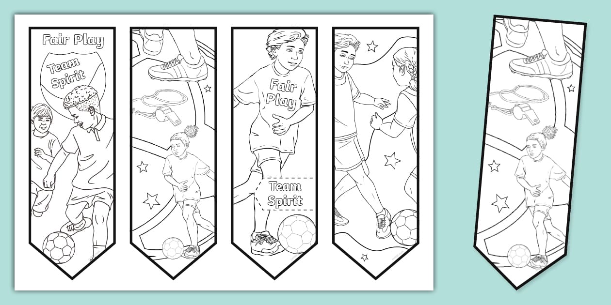 Football-Themed Colouring Bookmarks - KS2 (teacher made)