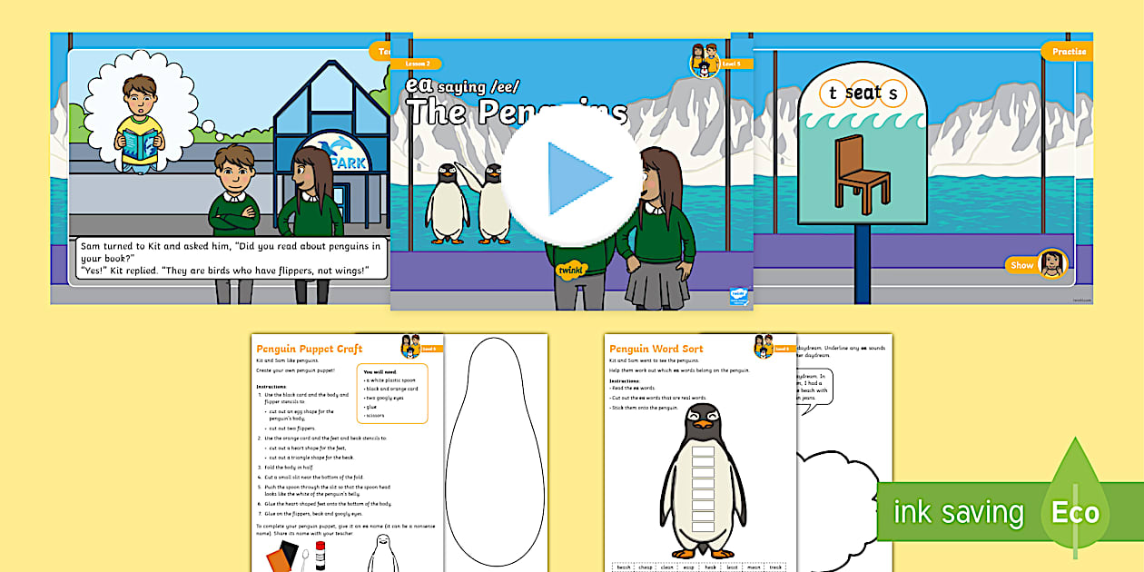 'ea' saying /ee/ Lesson Pack (Teacher-Made) - Twinkl