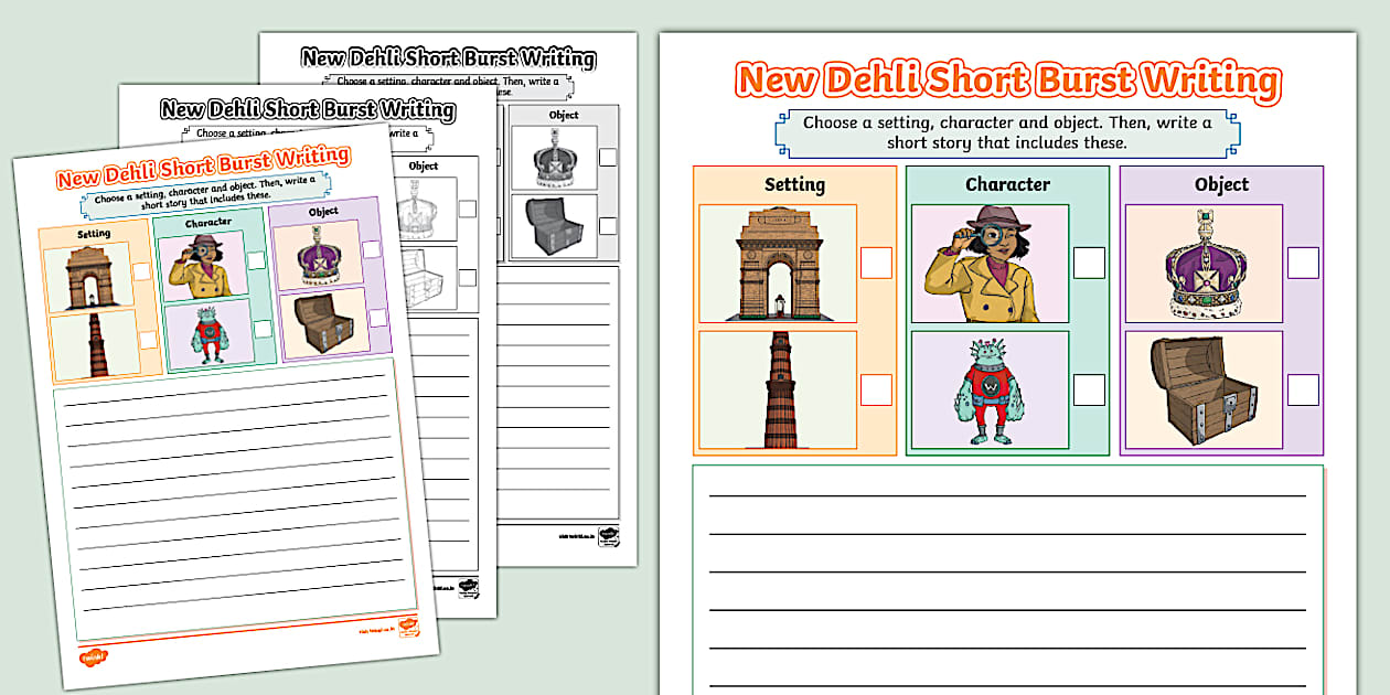 * NEW * New Delhi Short Burst Writing Template - Twinkl