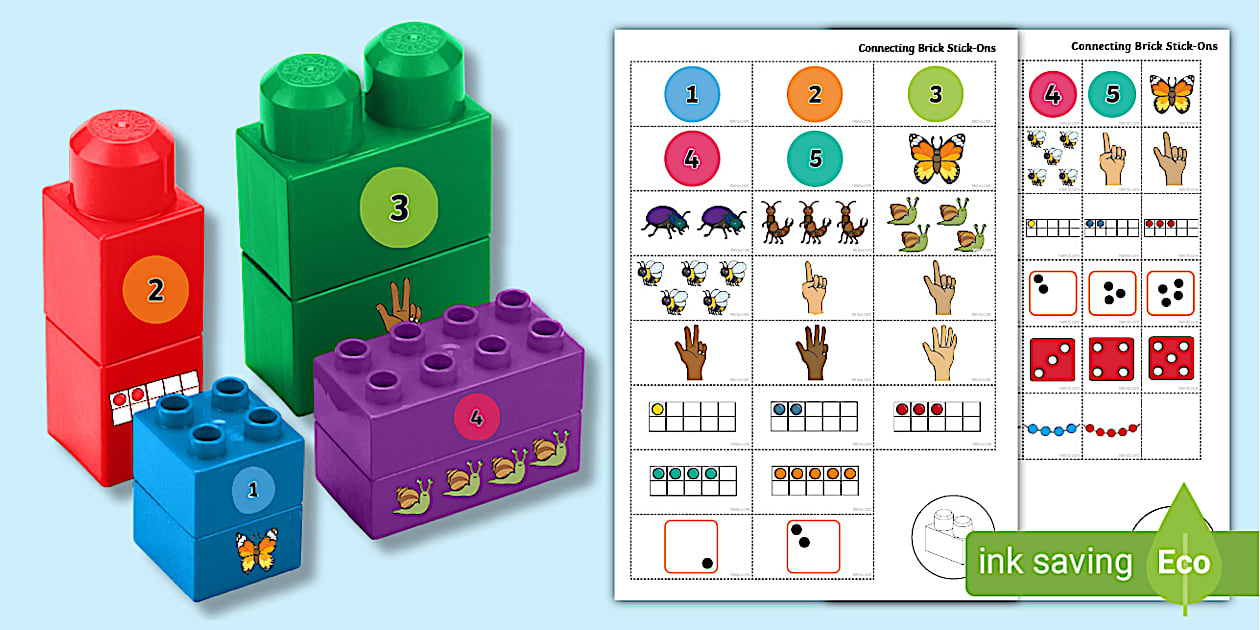 👉 Number Representations to 5 Connecting Bricks Game | Twinkl