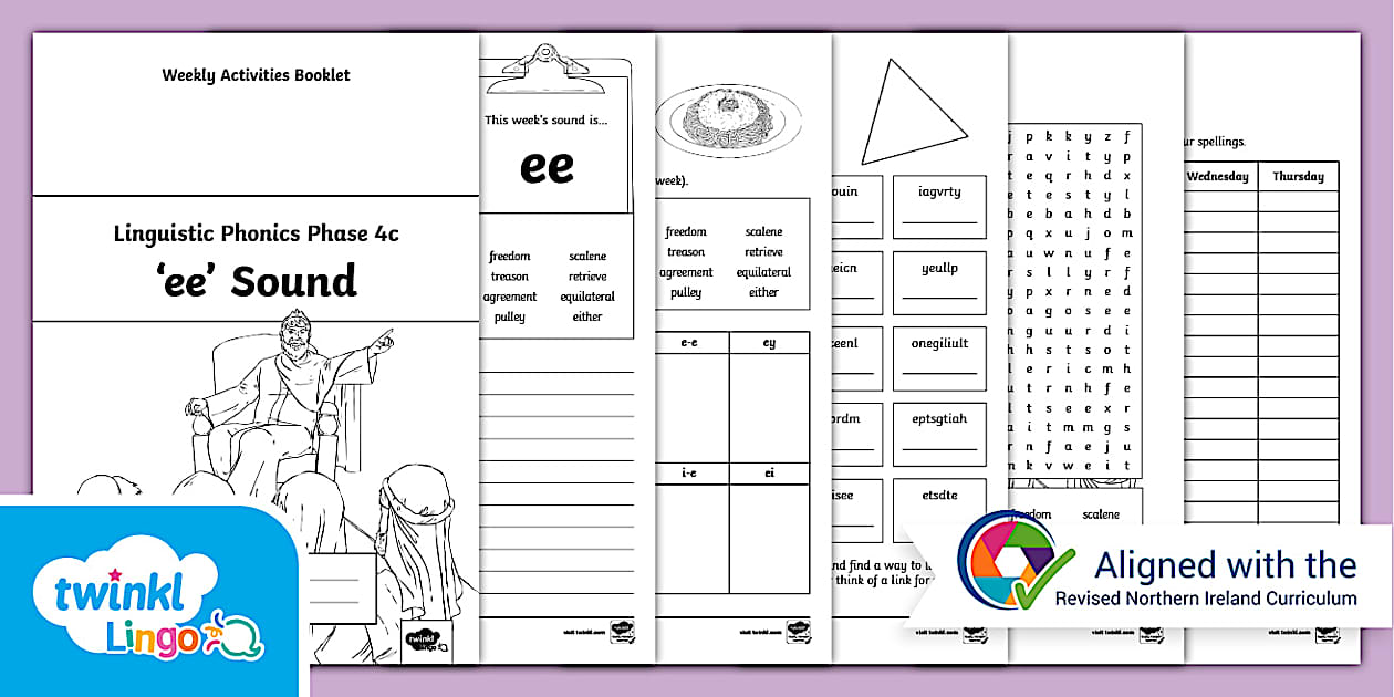 4c 'ee' Sound weekly Activity Booklet Twinkl NIreland