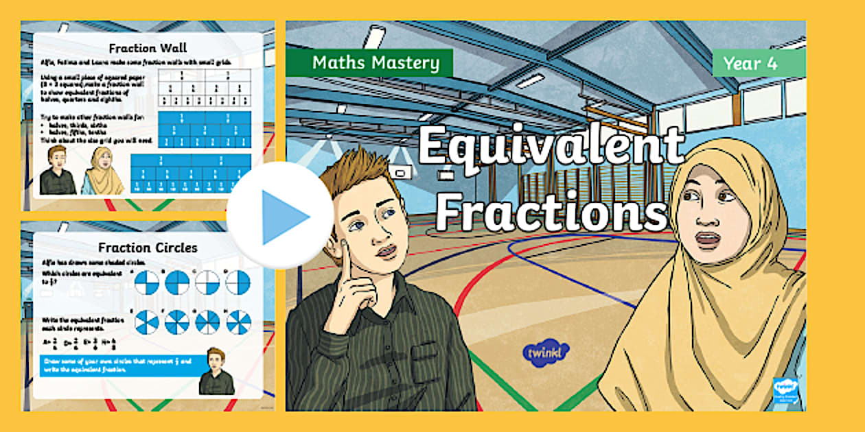 Equivalent Fractions PowerPoint - Year 4 Maths Mastery