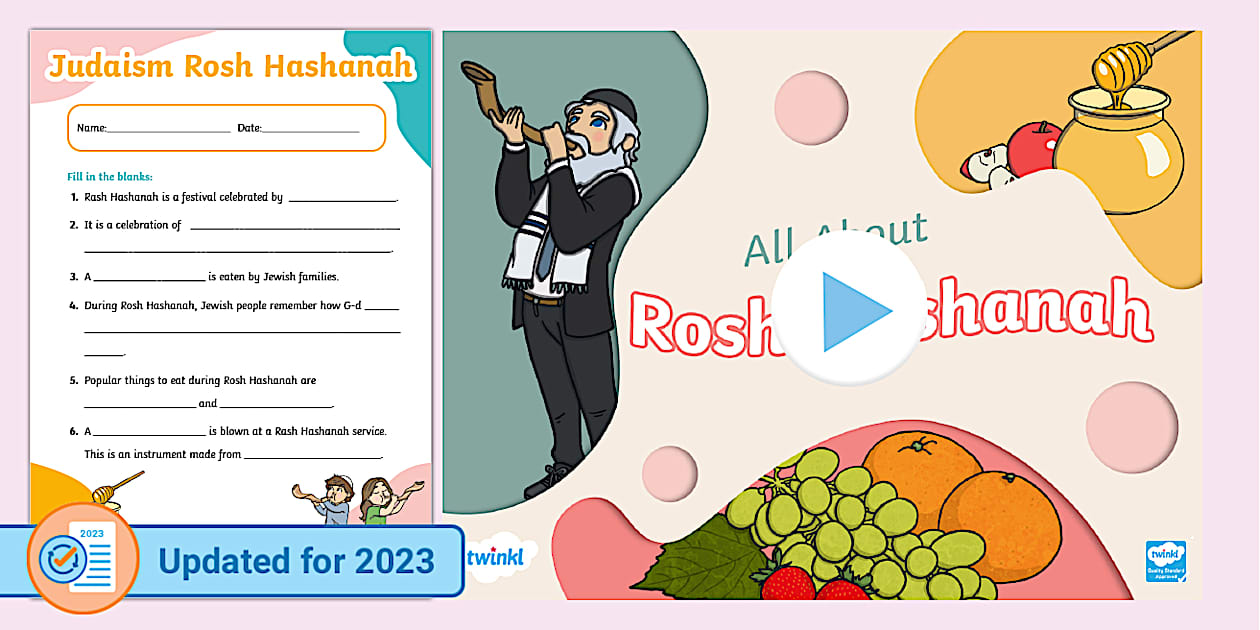 KS1 Judaism: Rosh Hashanah PowerPoint and Worksheet - Twinkl