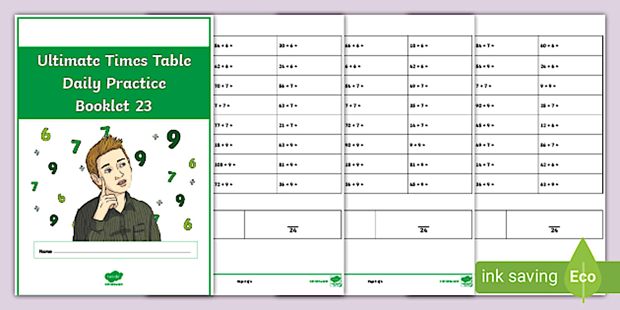 Ultimate Times Table Daily Practice Booklet 23 - Twinkl