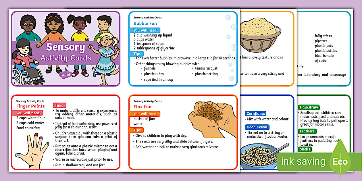 Sensory Activity Cards - Sensory Activities | Twinkl