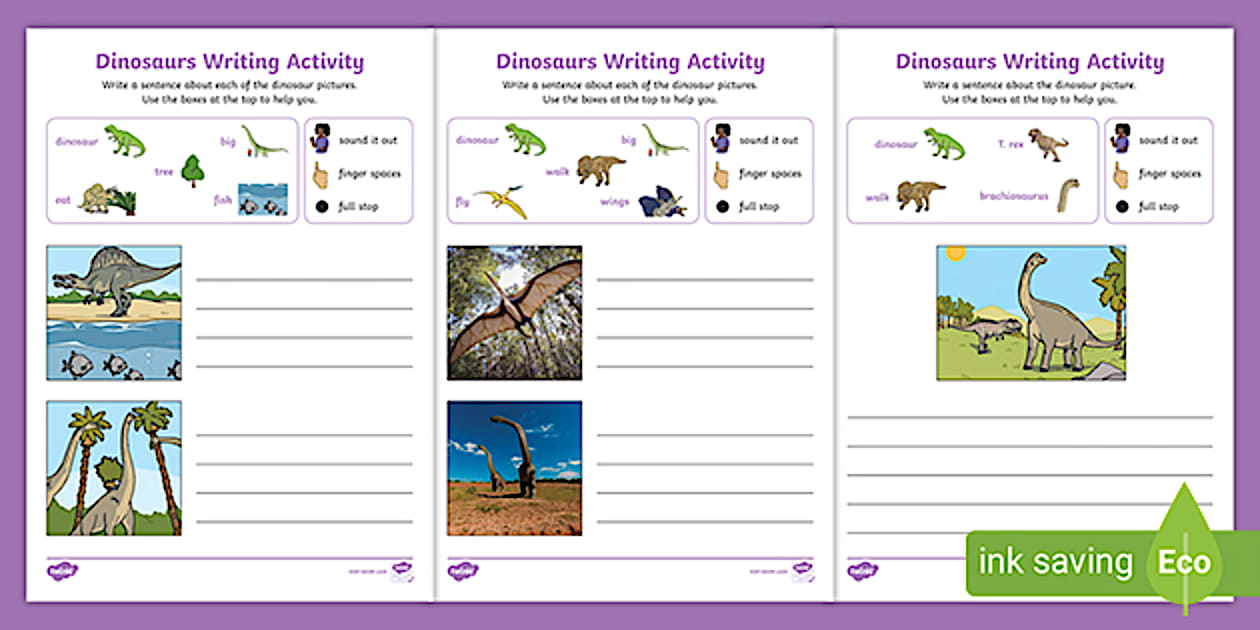 Dinosaurs Early Writing Activities (teacher made) - Twinkl