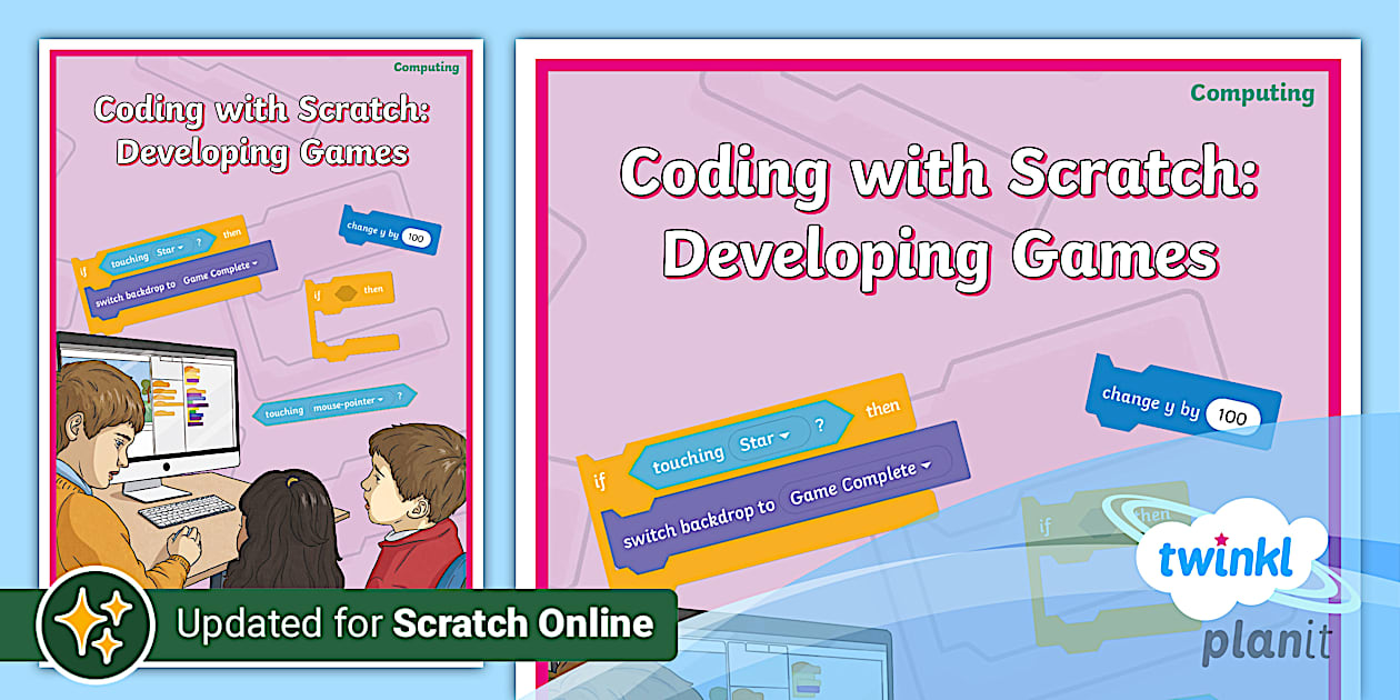 Computing - Scratch Year 5 Unit Book Cover - Twinkl - KS2